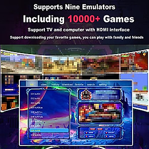 Retro Video Game Console with 10000+ Classic Fc Games, Dual 2.4G Wireless Game Controller, Support Hdmi Output Display Screen Connection,, Birthday Gift