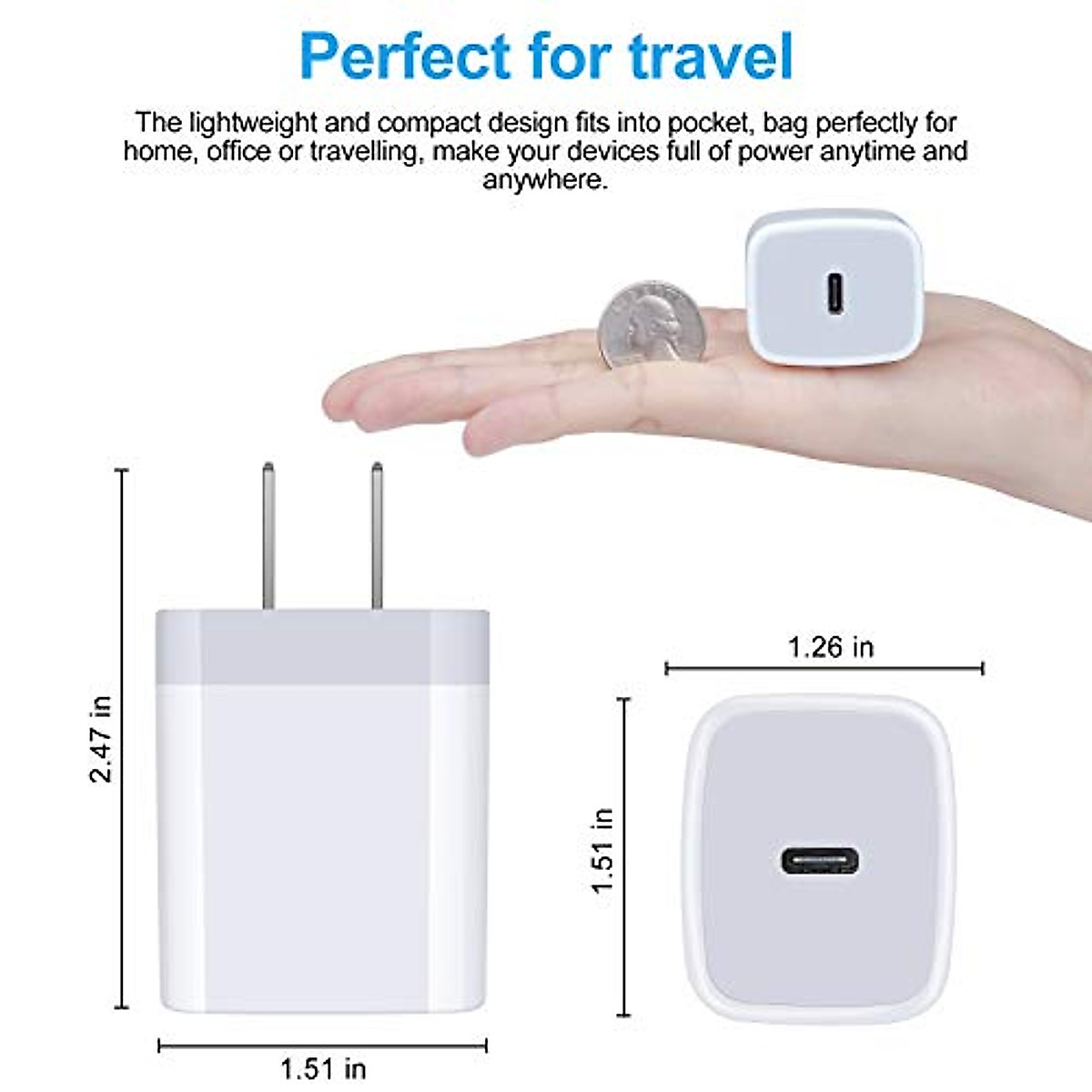 20W Super Fast Charger Type C Wall Plug Adapter Quick Charging Block Compatible Samsung Galaxy A14 5G/A54/A13/A23/A53/A03s/A34/S23/S22/S21FE/Z Fold,iPhone,PD 3.0 USB C Wall Charger Box for Pixel 7 Pro