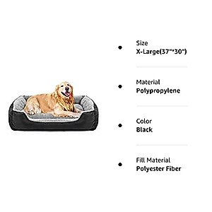 Teodty Dog Beds for Large Dogs, Washable Pet Bed Mattress Comfortable, Warming Rectangle Bed for Medium and Large Dogs, Cat Pets