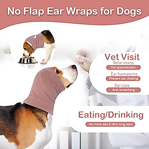 Nanaki Upgraded Dog Calming Hoodie Anxiety Relief, No Shake Ear Wraps for Dog, Soft Dog Hematoma Ear Wrap Anti-slip Dog Head Muffs Ear Protection Dog Head Cover Grooming Force Drying Bathing Fireworks