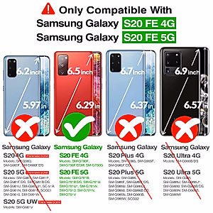 Rayboen for Samsung Galaxy S20 FE Case with 2X Soft Screen Protector, Anti-Scratch Transparent Hard PC Back Crystal Clear Flexible Shockproof Protection Phone Cover for Galaxy S20 FE 5G