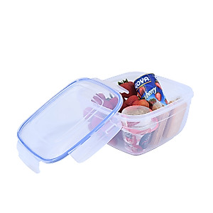 Superio Sealed Food Container, Large Meal Prep Container, 4 Quart, 16 Cups, 128 Oz, Lunch Prep Containers for College, School, Food Bowl with Latches- Clear Bin with Leakproof Lid, BPA Free