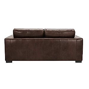 Amazon Brand - Stone & Beam Westview Extra-Deep Down-Filled Leather Sofa Couch, 89"W, Brown