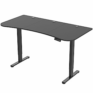 VIVO Electric Dual Motor Height Adjustable 63 x 32 inch Stand Up Desk, Complete Active Workstation, 3 Part Table Top, Black Frame, Memory Controller, DESK-KIT-E2B1B