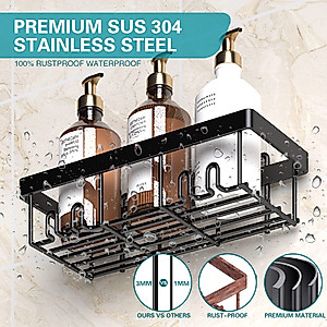LIUQIBA Shower Caddy 5 Pack, Adhesive No Drilling Traceless Shower Shelves, Large Capacity,Rustproof Stainless Steel Bathroom Organizer, for Bathroom Storage & Home Decor & Kitchen