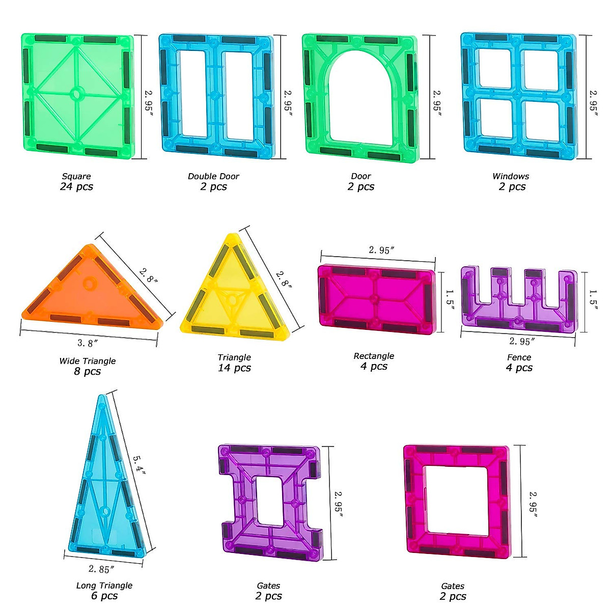 NEOFORMERS Magnetic Building Tiles, 70 Pcs 3D Magnetic Building Blocks Set for Kids, STEM Educational Preschool Magnet Toys for Toddlers Boys Girls 3 4 5 6 7 8 Year Old