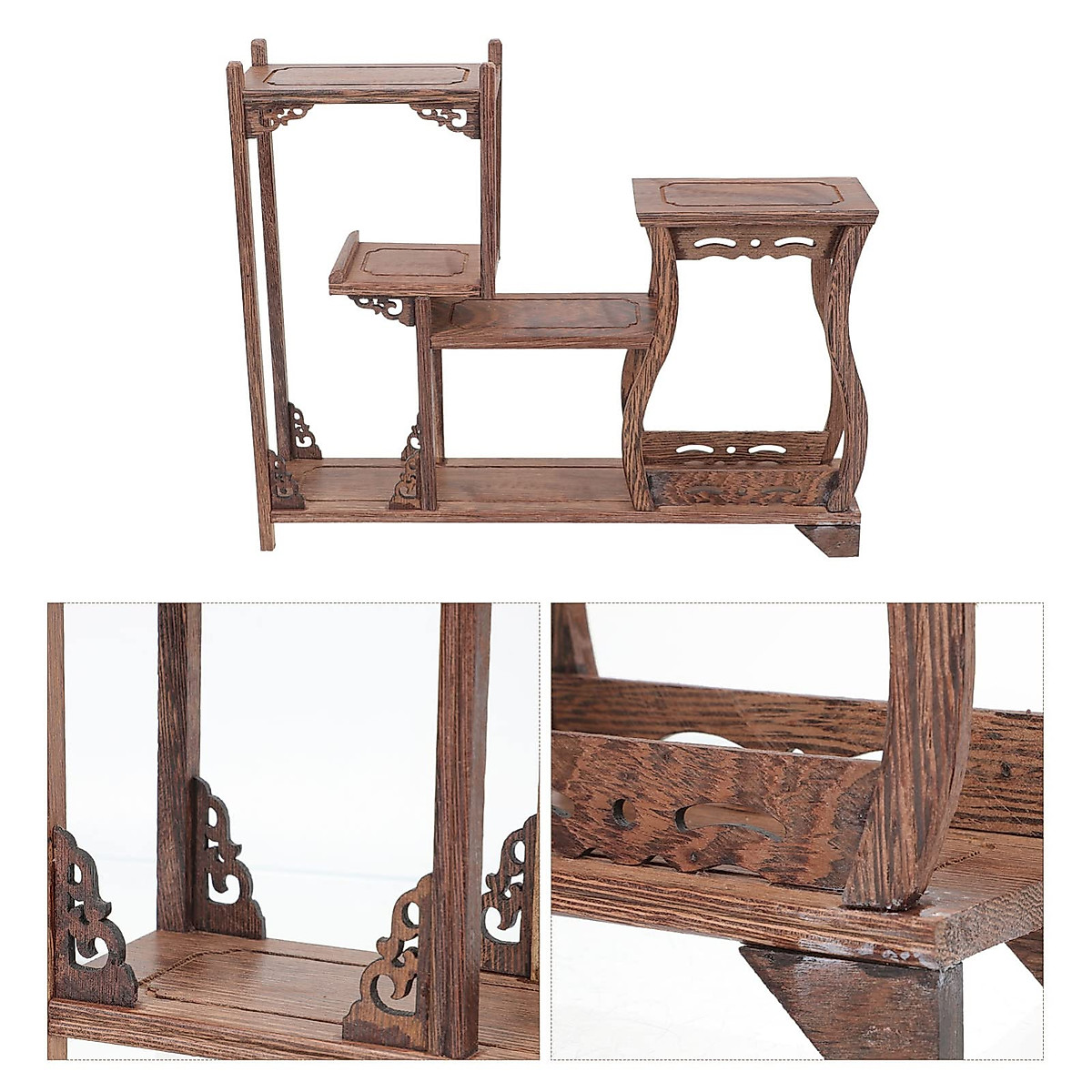 Cabilock Straight Retail Table Display Stand with Shelves for Products 3 Step Straight Display Rack for Retail Table Top Counter Shows Farmers Market Tradeshows