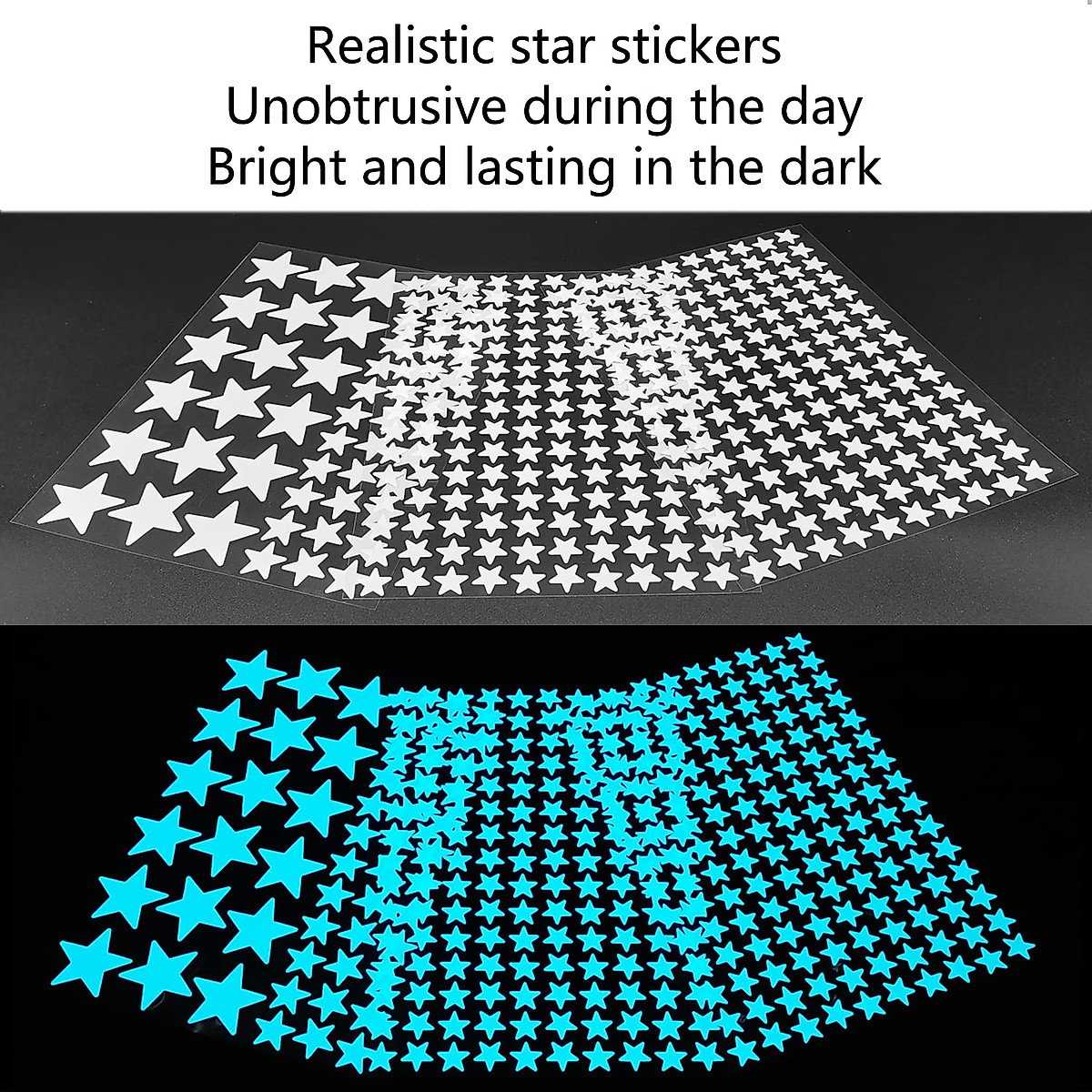 MOJOTORY Glow in The Dark Star Stickers, Bright and Lasting, Glow Stickers for Ceiling and Wall, Glow in The Dark Stars for Ceiling, Fantastic Wall Stickers for Bedroom, Blue