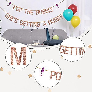 Ambishi Pop The Bubbly She's Getting A Hubby Banner, Bachelorette/Bridal Party Banner, Bachelorette Party Decorations