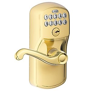Schlage FE595 V PLY 505 FLA, Flex Lock, Bright Brass
