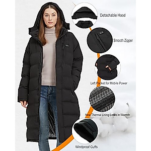 TRUNYAQI Long Winter Coats for Women, Women's Winter Coat Heated Jacket