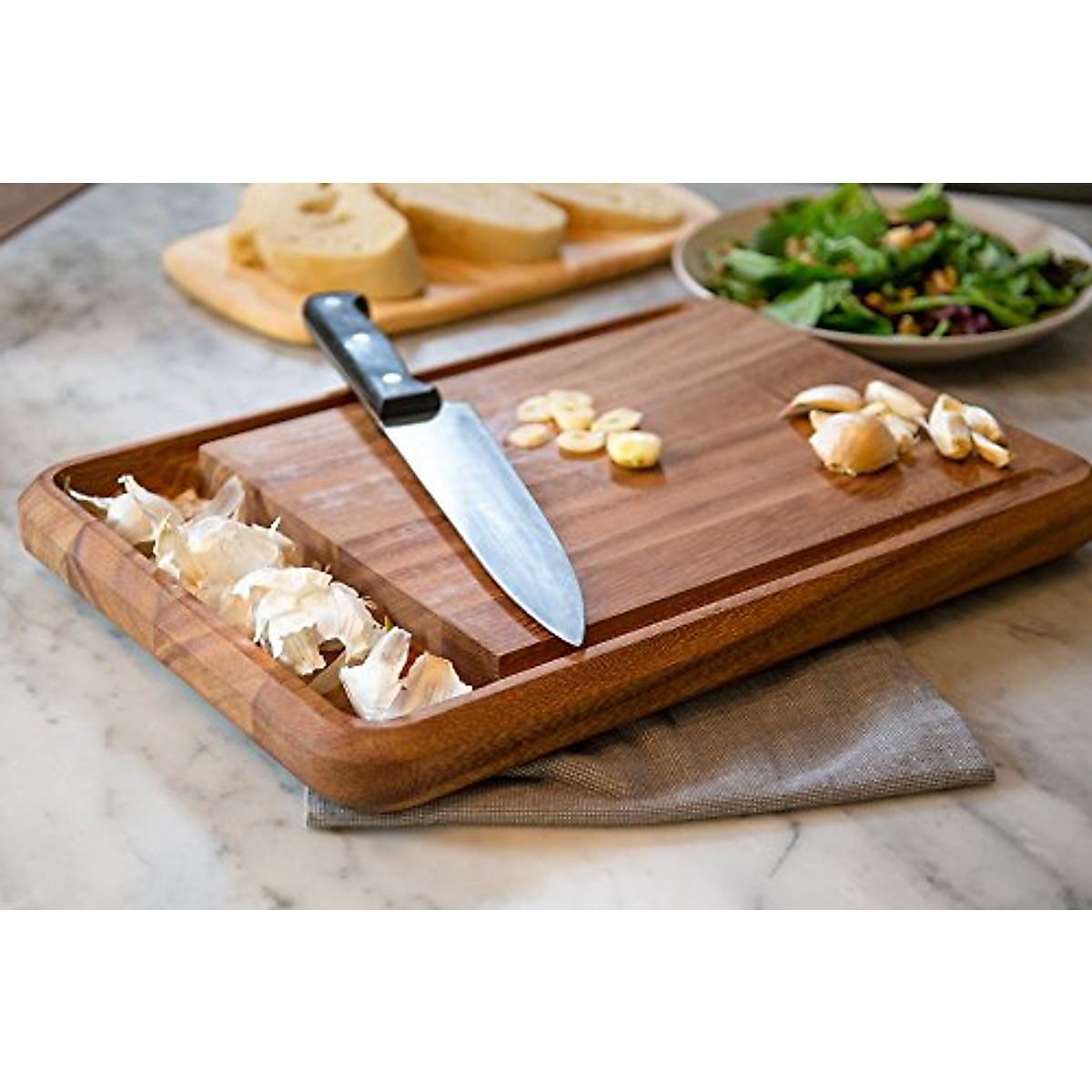 Ironwood Gourmet Big Catch Cutting Board, Acacia Wood, 10.5 x 15 x 1.25 inches