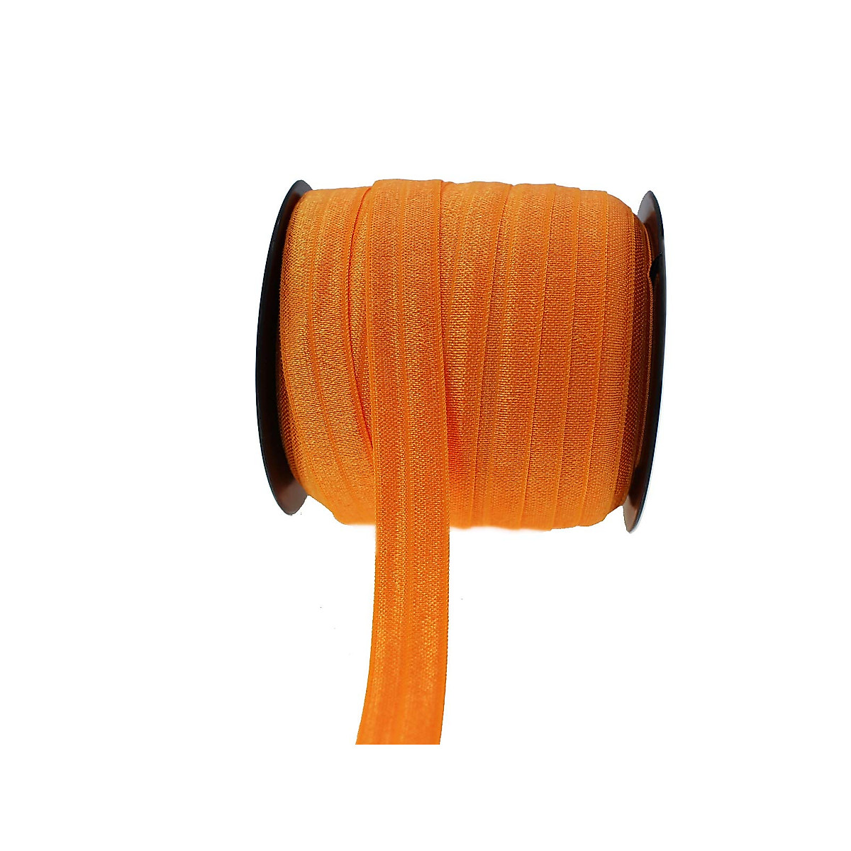 JESEP Orange Fold Over Elastic 5/8 inch 15mm Elastic Bands for Sewing 40 Yards Wide Elastic Headbands Stretchy Ribbon for Crafts-Elastic Straps Trim for Girls Hair Ties-Bow-DIY Projects-Clothes