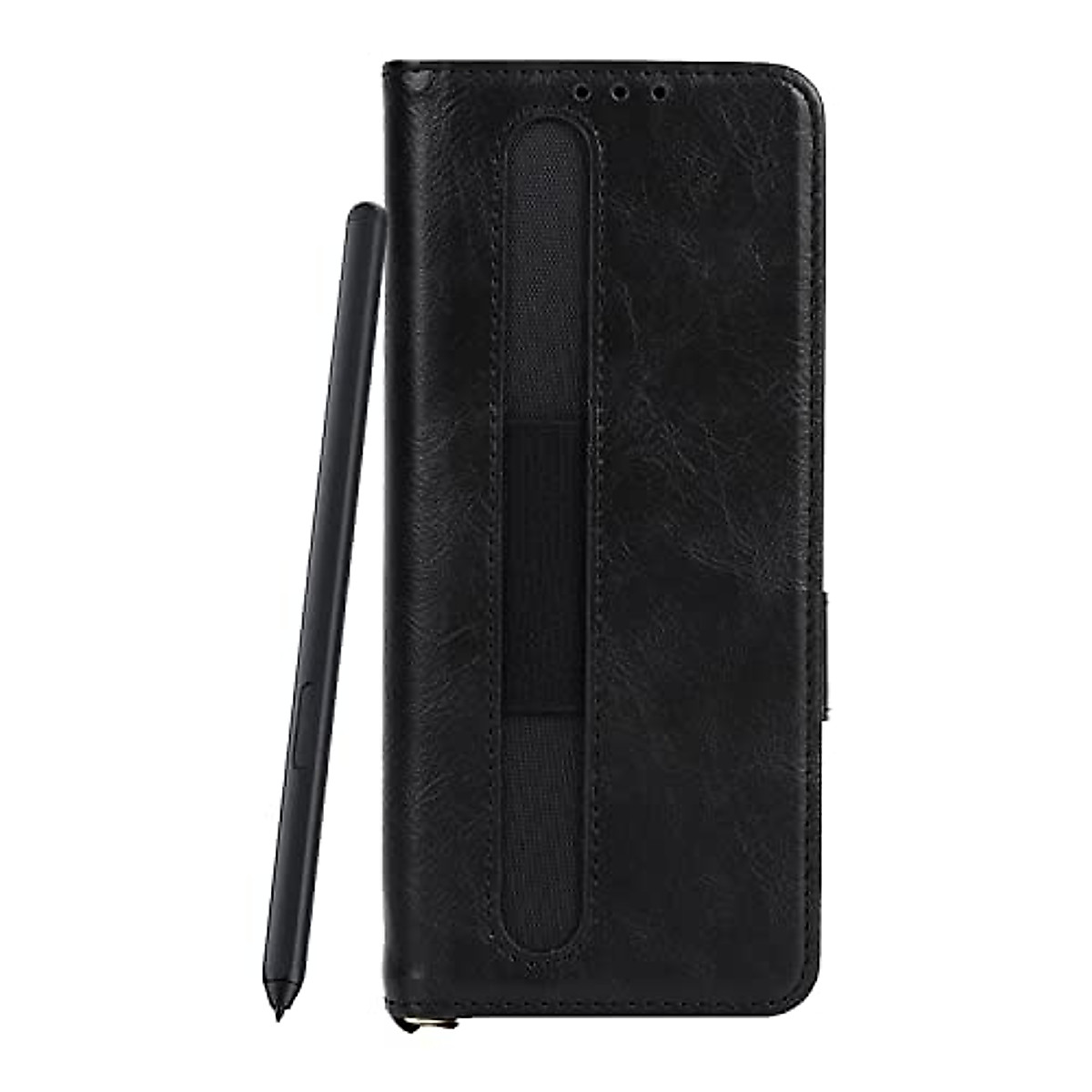 EAXER for Samsung Galaxy Z Fold 3 5G Luxury Leather Wallet Case Cover with S Pen Slot PU Leather Flip Folio Case with Card Slots RFID Blocking Kickstand Phone Cover for Z Fold3 5G (2021) - Black