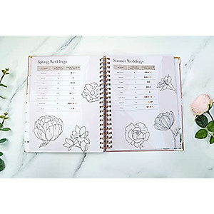 Wedding Planner Book and Organizer for the Bride, Beautiful Engagement Gift for Couples, Bride, Unique Wedding Planning Book 11" x 9" Hard Cover & Calendar & Inner Pockets