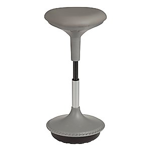 Learniture Adjustable Height Active Learning Stool for Office Desks and Classrooms, Foam-Padded Backless Wobble Stool with Rocking Motion, Gray