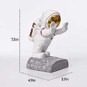 Kakizzy Astronaut Bookends for Kids, Space Bookends Astronaut Decor Decorative Book Ends for Space Decor Gold Home Decor(Astronaut A-Gold)