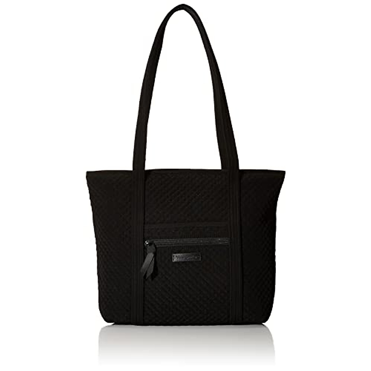 Vera Bradley Women's Microfiber Small Vera Tote Bag, Black 2, One Size