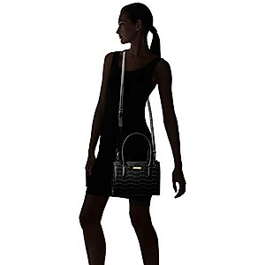 Nautica womens Sandy Jr. Top Handel With Removable Crossbody Strap Satchel Bag, Black( Embossed Logo), One Size US