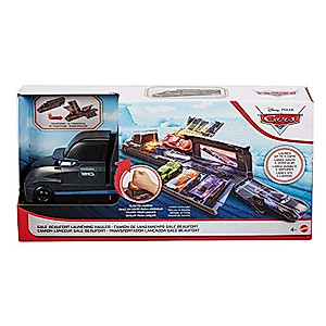 Disney Pixar Cars Jackson Storm Launching Hauler, Miniature Racecar Carrier Toys For Racing Play, Small, Portable, Collectible Automobile Toys Based on Cars Movies, Toys for Kids Age 3 and Up