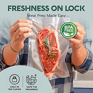 Avid Armor Vacuum Sealer Bags Quart 8x12 Inch 100 Pack for Food Saver, Seal a Meal Vacuum Seal Machines, Commercial Grade Heavy Duty BPA Free for Sous Vide and Meal Prep Precut Storage Bag