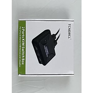 4K HDMI KVM Switch 2 Port, Support 4K@30Hz, for 2 Computers Share Mouse Keyboard to 1 HD Monitor, Included 2 HDMI Cables and Wire Desktop Controller