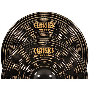 Meinl Cymbals Classics Custom Dark 16" Hihat Cymbals for Drum Set, Pair — Made in Germany — B12 Bronze, 2-Year Warranty (CC16DAH)