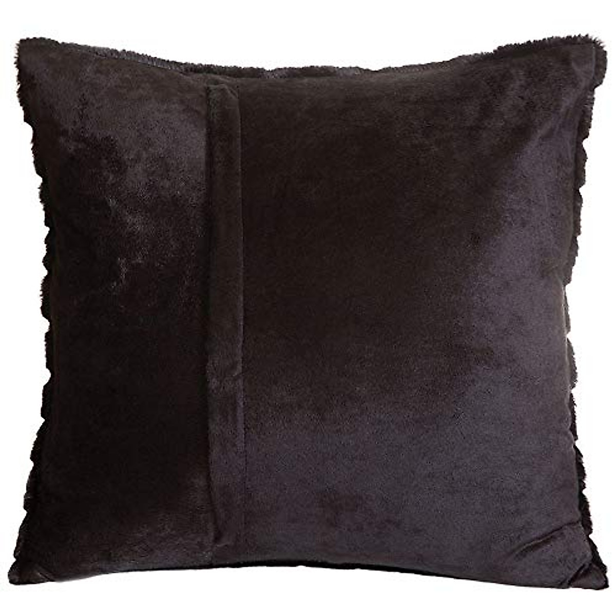 North End Decor Faux Fur Throw Pillow 18"x18" with Insert, Black Striped Mink