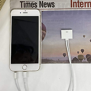 Belcompany Lightning to 30 Pin Cable for iPhone with 3.5mm AUX Audio Port