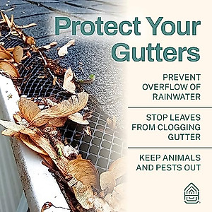 Home Intuition 2-Pack Leader and Gutter Guard from Leaves, Twigs, Branches Plastic Mesh Guards Leaf Protector 6" inch Wide 40' Feet Long Total