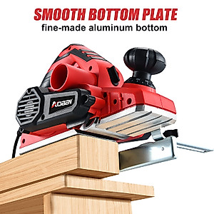 AOBEN 9-Amp Electric Hand Planer, 3-1/4-Inch 18000RPM Wood Planer for Woodworking, Power Handheld Planer for Wood Chamfer DIY, Dual Side Dust Outlet