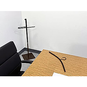 Proman Products VL17240 Kumo Freestanding Metal Valet Stand Organizer with Removable Hanger, Trouser Bar, 2 Tone (Black/Walnut), 11.5" W x 11.5" D x 41" H