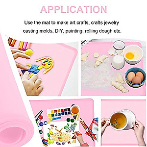Silicone Kids Placemat, Non-Slip Reusable Placemats for Kids, Baby Dining Food Mat for Children Baby Toddler, Baby Pink