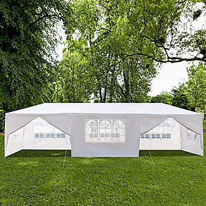 Odthelda Canopy Tent 10' x 30' with 8 Waterproof Sidewalls and Windows for Party Wedding Outdoor Patio Parties Tent BBQ Shelter Canopy Gazebo Heavy Duty