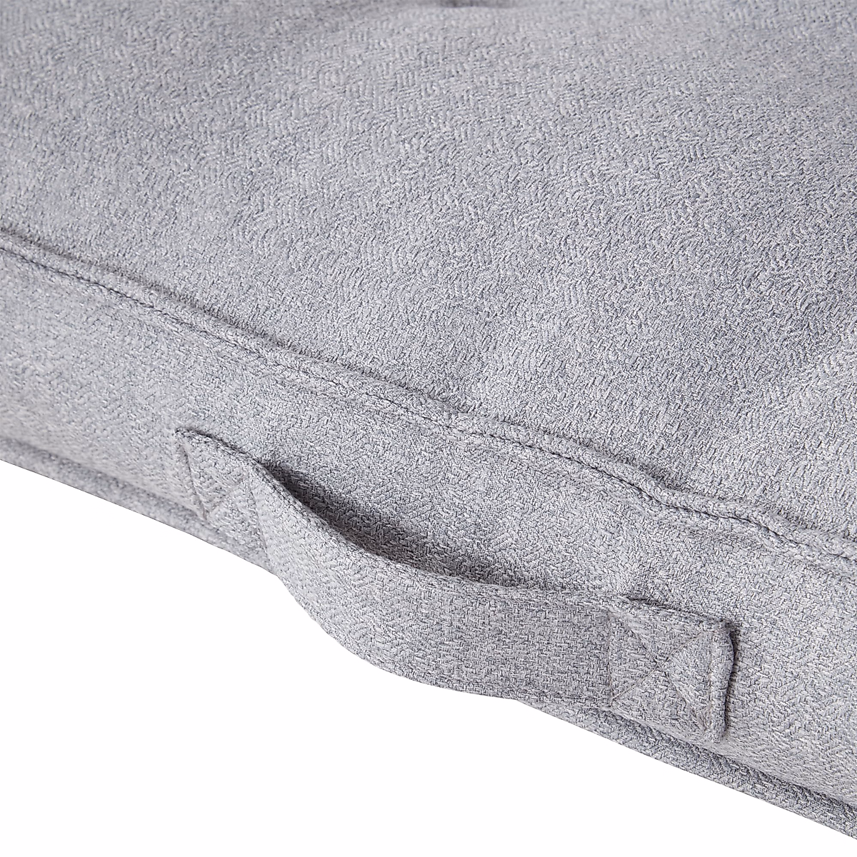 Happy Hounds Milo Square Tufted Pillow Dog Bed, Cement, Small (24" x 24"), 24.0" L x 24.0" W x 5.0" Th