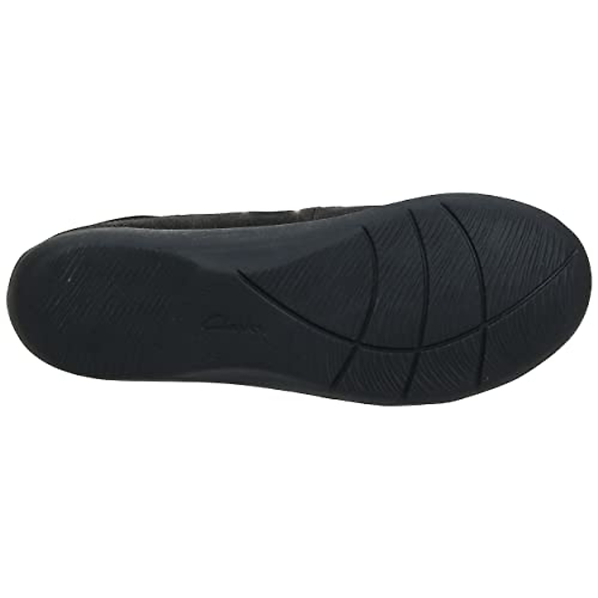 Clarks womens Sillian Paz Slip On Loafer, Black Synthetic Nubuck, 7.5 US