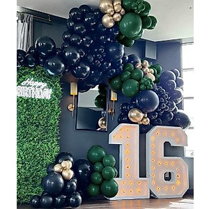 Black Green Gold Balloon Garland Double Stuffed Dark Green Gold Balloons Forest Green Black Balloons Metallic Gold Balloon Arch Kit for Halloween Baby Shower Jungle Birthday Christmas Decorations