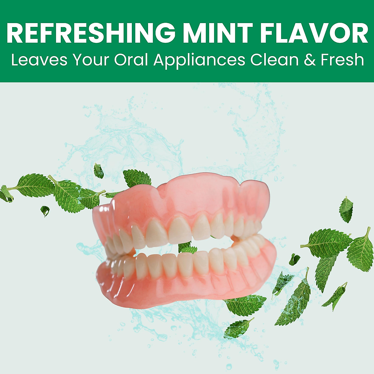 Protech Denture Cleaner (180 Days) Denture Cleanser for Retainers, Mouthguards, and Dentures, Nicotine and Coffee Stains Cleaner, Powder, 6-Month Supply