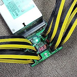 S-Union Ethereum ETH ZEC Mining Power Supply 12V GPU/PSU Breakout Board + 12pcs 16AWG PCI-E 6Pin to 6+2Pin Cables 27.5Inch Length(70CM, with 5 Nylon Cable Ties)