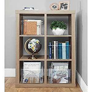 mDesign Deep Plastic Home Storage Organizer Bin with Built-in Handles for Cube Furniture Shelving in Office, Closet, Cabinet, Bedroom, Bathroom, Nursery, Dorm - Ligne Collection - 2 Pack - Clear