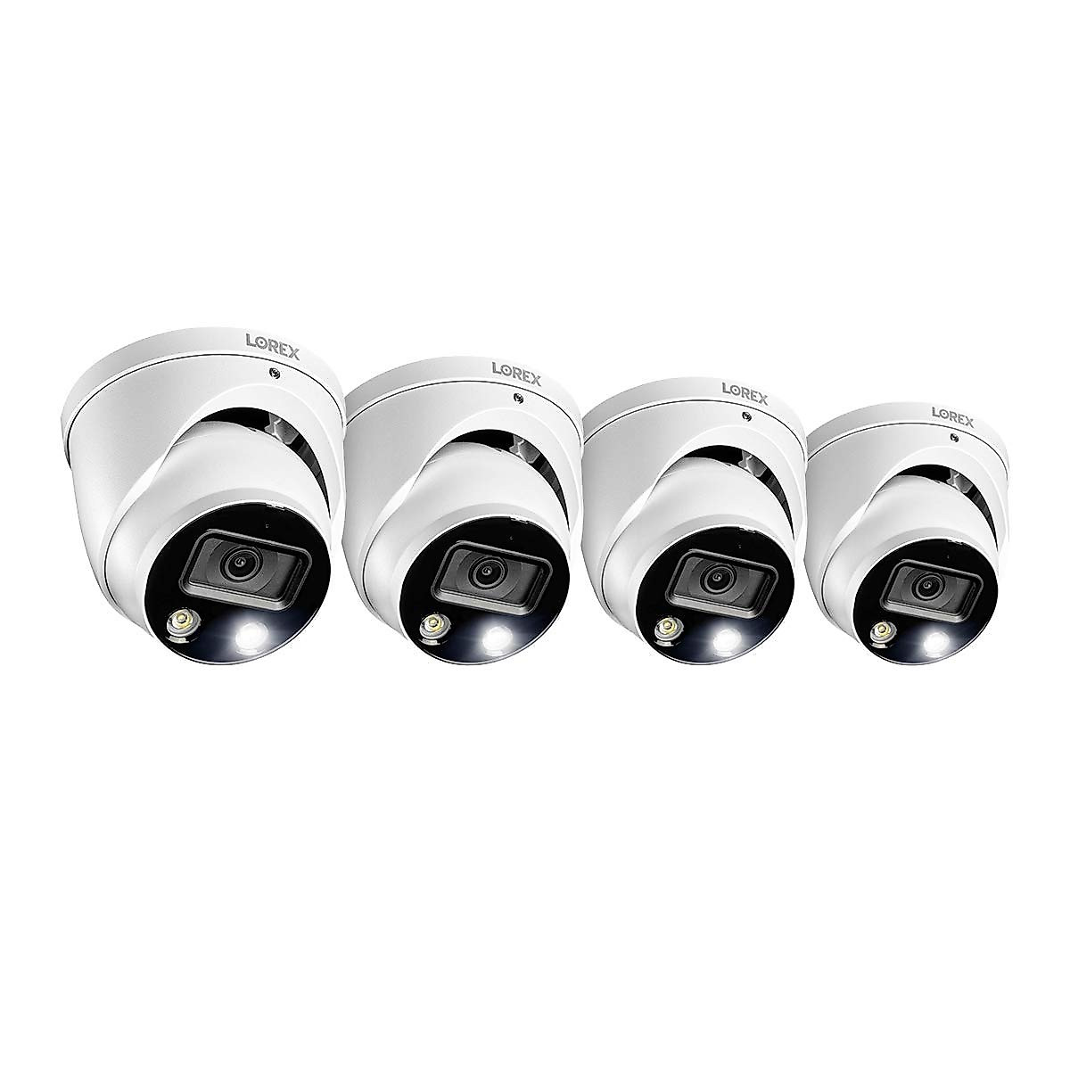 Lorex E892DD Indoor/Outdoor 4K Ultra HD Smart Deterrence IP Dome Camera White (4 PK)
