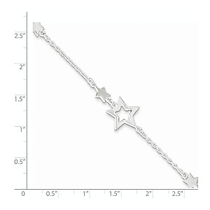 Solid Sterling Silver Star Bracelet