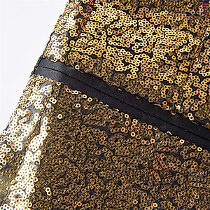 Men Shiny Sequins Suit Jacket Blazer One Button Luxury Party Tuxedo Weddings Dinner Prom Shiny Banquet Sport Coat (Pink,X-Large)