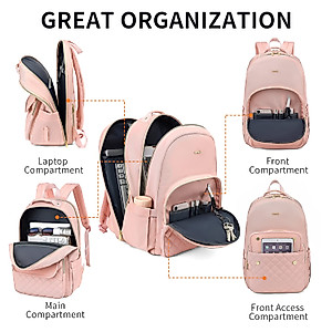 Breold Laptop Backpacks for Teens Girls 15.6 inch for School, Women Backpack Teacher Daypack for Travel Business, College Bookbag Schoolbag Professional