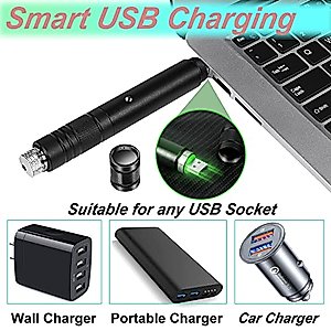 Red Laser Pointer High Power, High Power Laser Pointer Long Range Strong Laser Light Pointer Long Range USB Rechargeable Laser Pointer Pen for Teaching Hunting Outdoor Astronomy Hunting Lazer Pointer