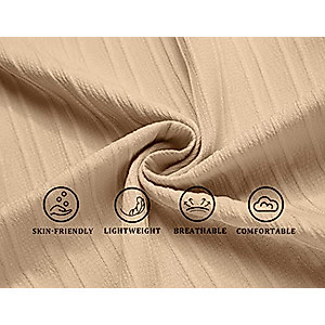 COOFANDY Men's Linen Shirts Short Sleeve Casual Button Down Shirt for Men Fashion Summer Beach Shirt Khaki Hawaiian Shirt for Men Khaki - L