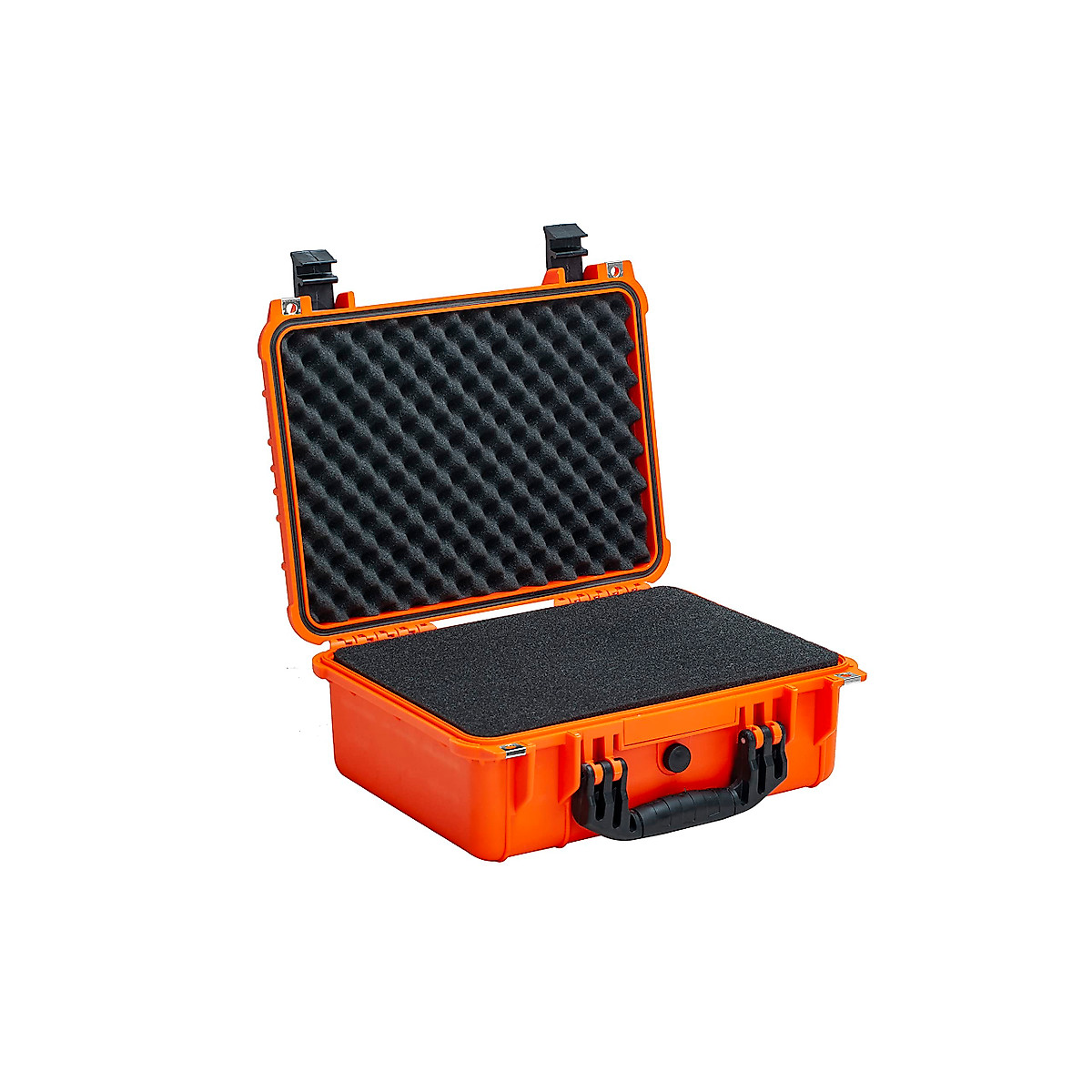 MEIJIA Portable All Weather Waterproof Camera Case with Customizable Fit Foam,Fit Use of Drones, Camera, Equipments, Pistols,15.98x12.99x6.85inches(Orange)
