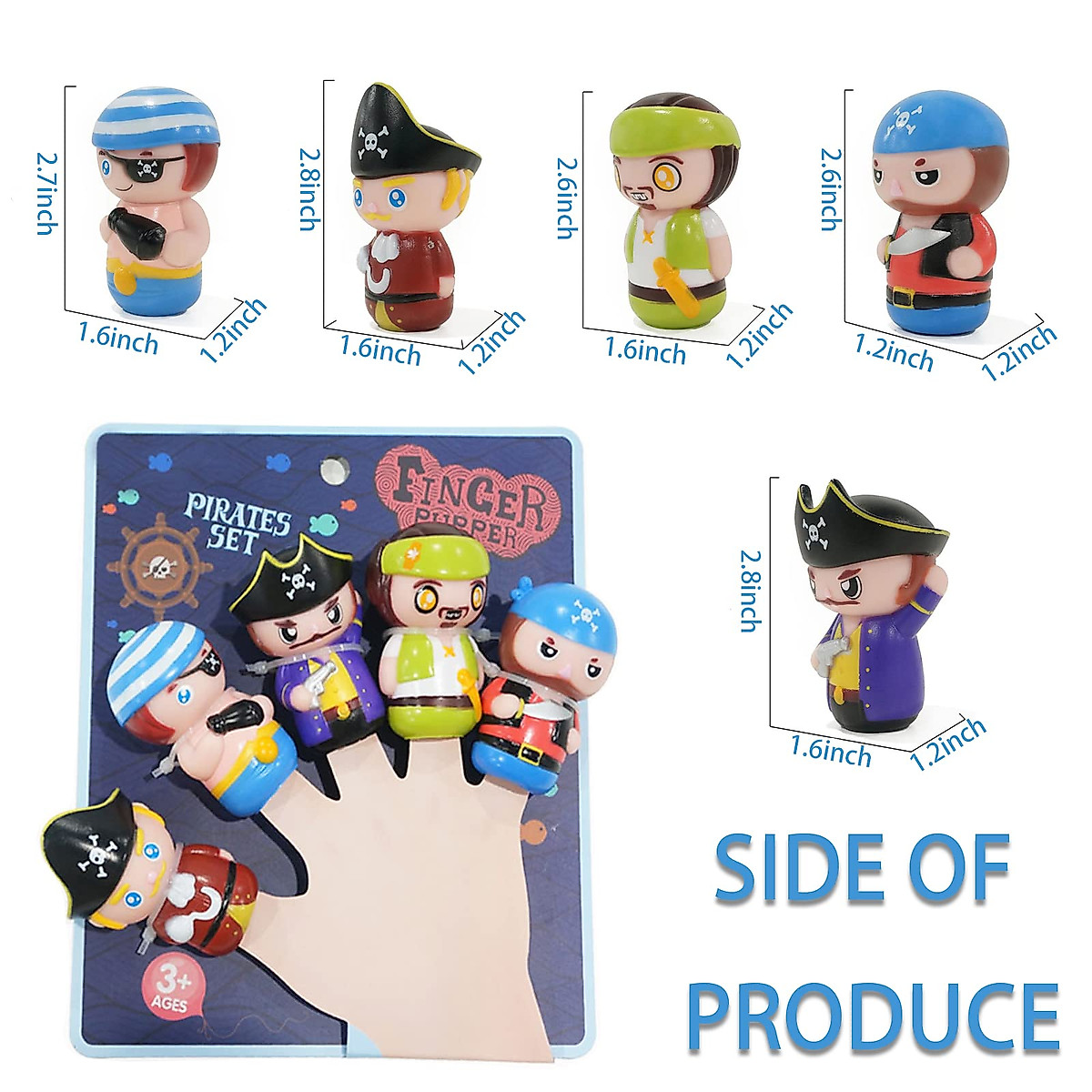 Pirate Finger Puppets for Kids,Finger Puppets for 1 2 3 Year Old Girls Boys Toddlers,Baby Party Favors for Kids Party Favors Stocking Stuffers Goodie Bag Fillers School Class Prizes