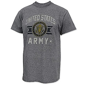 Armed Forces Gear Men's US Army Vintage Basic Short-Sleeve T-Shirt - Official Licensed United States Army Shirts for Men (Gray, Large)