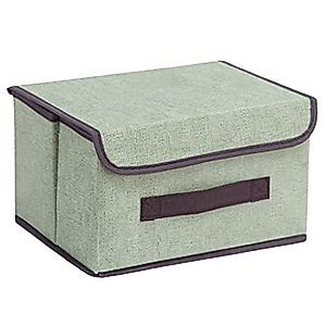 homozy Collapsible Storage Bin - Foldable Storage Box Container Organizer with Dust-Proof Lid and Handle for Storing Parts, Craft, Toys, Clothes, Books - S Green, As Described